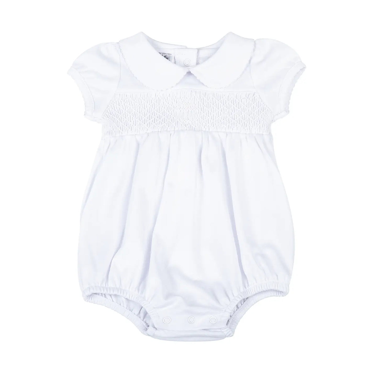 Blessed Smocked Collared Bubble | White – Kid's Anthem