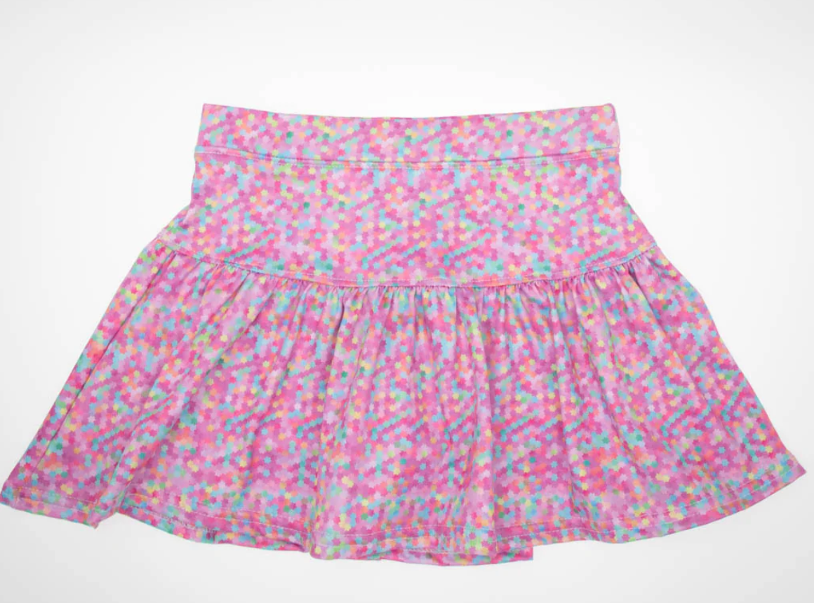 Gathered Skort | Confetti Stars – Kid's Anthem