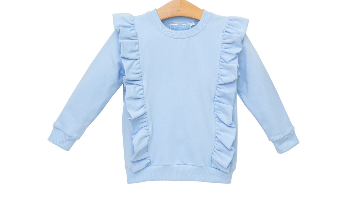 Laura Ruffle Set | Light Blue + Stripe – Kid's Anthem