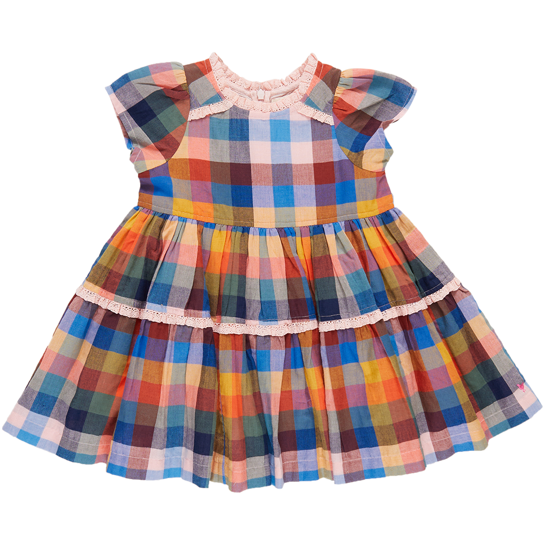 Pink Chicken | Charlie Dress | Technicolor Check – Kid's Anthem
